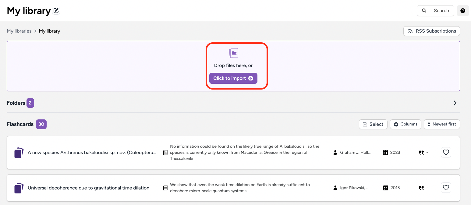 Easy import - Scholarcy User Guide